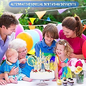 Princess Cake Topper, Includes Happy Birthday Glasses Princess Ornaments 9 Cake Decorations(fireworks, buliding,stars). Cake Decoration For Girl Kid Women Birthday Party and Baby Showers 12PCS