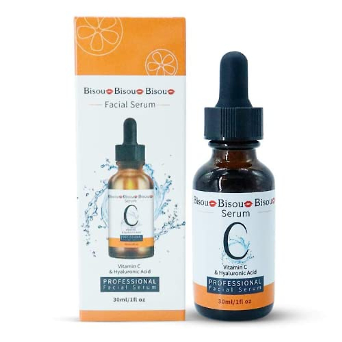 Bisou Bisou Bisou Vitamin C Serum Dark Spot Remover for Face - Anti Aging with Hyaluronic Acid, Brightening and Remove Fine Lines and Wrinkle, Facial Skin Care Products, Skin Moisturizer