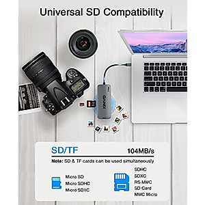 Kinivo 710UC USB C Hub (7 Port USB-C Adapter- 3 USB 3.0-5Gbps Data, 4K HDMI, 100W PD, SD, TF Card Reader) - Compatible with MacBook Pro Air (Thunderbolt 3), iPad Pro, Chromebook, XPS, Samsung