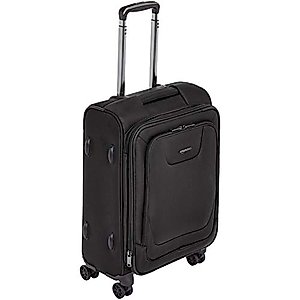 Amazon Basics Expandable Softside Carry-On Spinner Luggage Suitcase With TSA Lock And Wheels - 23 Inch, Black