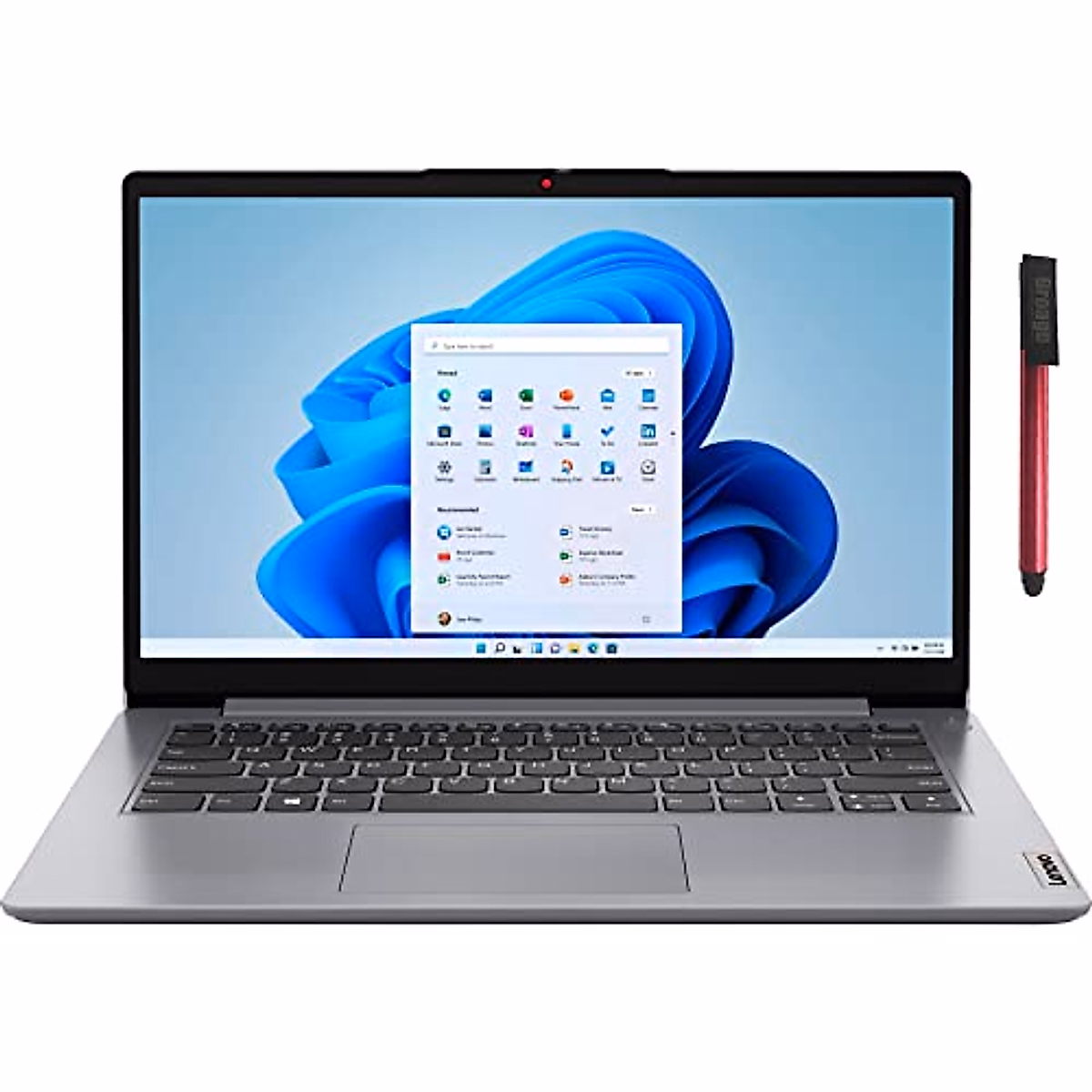 Lenovo IdeaPad 1i 14" Laptop Computer, Intel Celeron N4020 up to 2.8GHz, 4GB LPDDR4 RAM, 128GB Storage (64GB eMMC + 64GB Flash Drive), 802.11AC WiFi, Bluetooth, Type-C, Cloud Grey, Windows 11 S