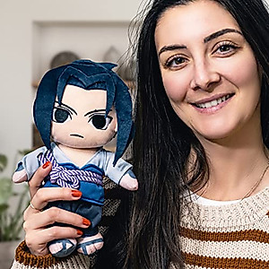 JUST FUNKY Naruto Shippuden Plush | Naruto Plush | 9” Tall Collectible Anime Plush | Sasuke Uchiha Action Figure Plush | Plush Pillow for 14+ | Ideal for Naruto Merch | Officially Licensed