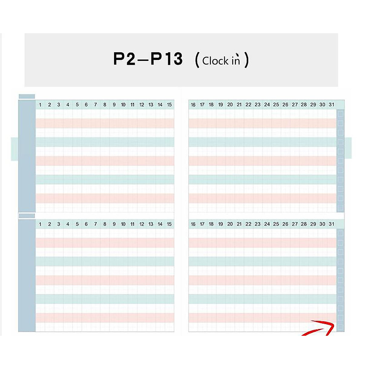 xingtingyu Undated Weekly Planner A5 A6 Time Management Weekly Monthly Schedule Book for Full Year Timeline Agenda Notebook Notepad Pink