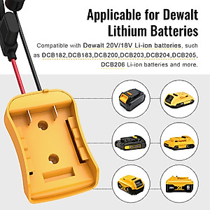 2 Packs Power Wheels Adapter for Dewalt 20V Battery, Power Wheels Battery Converter Kit with Fuse & Switch & Wire Terminals & 12 AWG Wire for DIY RC Car Toys Robotics