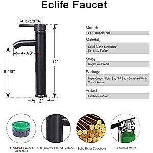 eclife 24" Bathroom Vanity Sink Combo White Cabinet Ocean Blue Square Tempered Glass Vessel Sink & 1.5 GPM Water Save ORB Faucet Solid Brass Pop Up Drain,with Mirror (Ocean Blue Square Sink A04B02W)