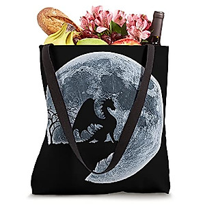 Dragon Halloween Costume Moon Silhouette Creepy Tote Bag