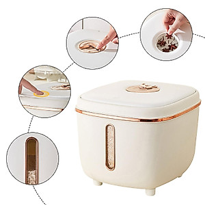 Rice Dispenser | Bean Storage Dispenser with Measuring Cup - Rice Storage Barrel, Grain Dispenser with Time Indicator, Nulyunze Food Dispenser