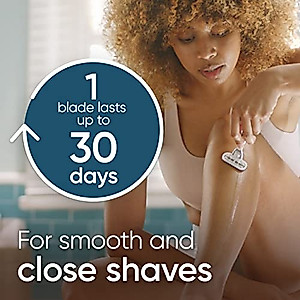 Gillette Venus Deluxe Smooth Platinum Razors for Women, 1 Venus Razor, 2 Razor Blade Refills, Metal Handle with Anti-Slip Grip