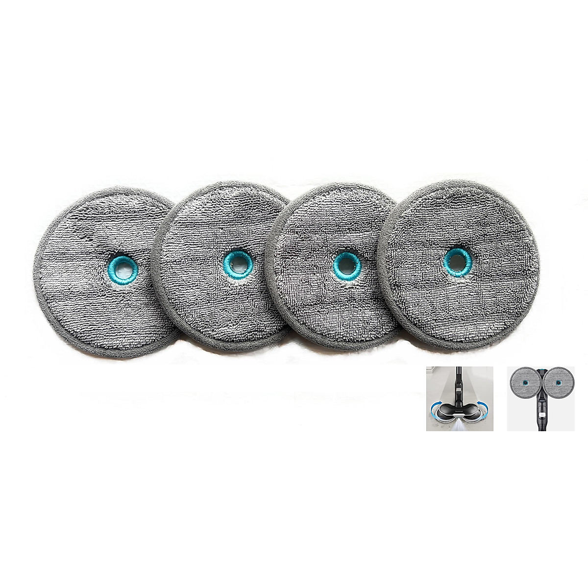 EVKLN 4 Pack Replacement Dry Pads for Samsung Jet Stick Spinning Sweeper Jet 90/75/70/BESPOKE Cordless Vacuum Cleaners_Dark