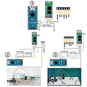 HiLetgo HC-05 Wireless Bluetooth RF Transceiver Master Slave Integrated Bluetooth Module 6 Pin Wireless Serial Port Communication BT Module for Arduino