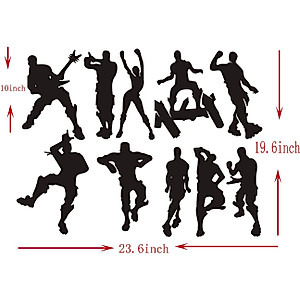 ALiQing Large Game Wall Decal Poster Dancing Wall Stickers Floss Dancing Decal for Children Teenager Bedroom Playroom Wall Decoration (Black)