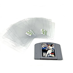 EcoTEK Protectors 25 Pack Clear Protector Sleeve Case Compatible with Nintendo N64 Games Cartridge Case Storage Box Video Game Display