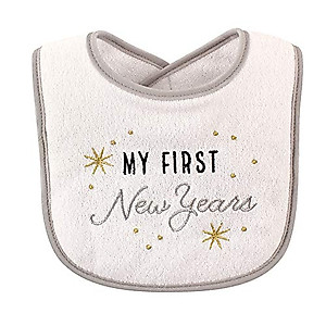 Hudson Baby Unisex Baby Cotton Terry Drooler Bibs with Fiber Filling, Neutral Holiday, One Size