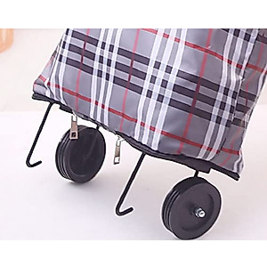 Upgrade Shopping Bag with Wheels Portable Trolley Bags Grocery Cart Hand Pulling Utility with Hand Straps Folding Shopping Cart- Larger Size & Waterproof & Strong(B0BLRK6HKZ)