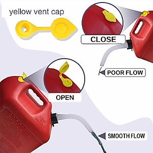 6 Pack Gas Can Spout Replacement Old Style with Pour Nozzle Vent Cap Drill Bit Gaskets Screw Cap Universal fit Most of Fuel Water Container 1 2 5 10 Gallon Tank