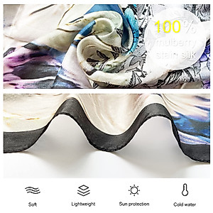 Xinmurffy Mulberry Silk Fashion Travel Scarf for Women Lightweight Large Pashmina Shawls and Wraps for Evening Dresses (Grey) (Green2315) (grey2203)