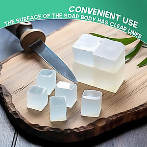 EDSRDRUS 2LB Unscented Glycerin Soap Base DIY Handmade Soap Moisturizing Melt and Pour Soap Base for Crafting, Vegetable Glycerin & Coconut Oil, Easy to Cut (White, 2LB)