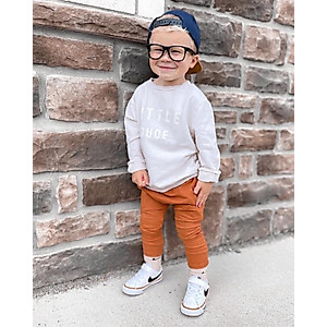 Fall/Winter Newborn Infant Baby Boy Girl Clothes Set Long Sleeve Crewneck Sweatshirts Pullover Top Pant Sweatpants Outfit (Little Dude,0-6 Months)