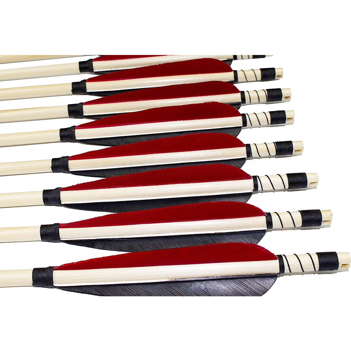 TTFLY FLETCHING 32 Inch Wooden Arrows Practice Hunting Targeting Wood Arrow Parabolic Turkey Feathers Archery for Recurve Longbow