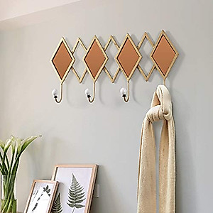 RAZZUM Classic Modern Coat Hooks Wrought Iron Coat Hook Wall Hanging Hook Entrance Key Frame Decorative Coat Hook Free Punching Rack for Coat Coat Handbag Key Coat Hooks Wall Mounted