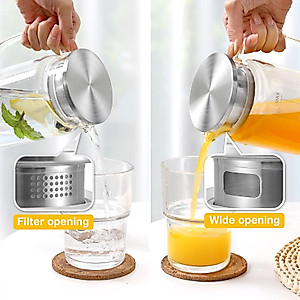 VUCCHINI Glass Pitcher With Lid 27 Ounces /800 ml- Juice Milk Cold Carafe and Iced Tea Pitcher Jug for Juice, Coffee, Tea, Milk, Homemade Beverage