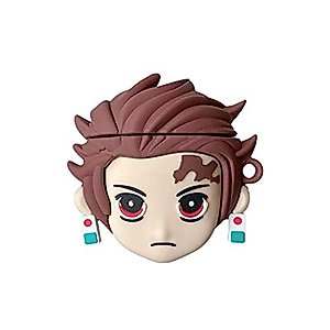 Pnakqil Japan Anime 3D Demon Slayer Hashibira Inosuke Kamado Tanjirou Bluetooth Wireless Earphone Case for Apple AirPods pro airpods Accessories (for AirPods Pro,Kamado)