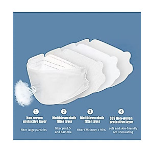 Black KF94 Mask 50PCS for Adult Protective 3D Face Safety Dust Mask 4 Ply Disposable Face Mask Suitable for daily protection