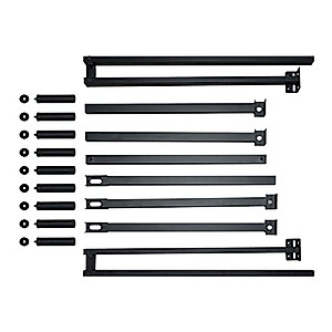 King Size Metal Bed Frame 7 Inch Support Bed Frame for Box Spring and Mattress Set 9-Leg Base Heavy Duty Bedframe Tool-Free Easy Assembly Black