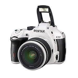 Pentax K-50 16MP Digital SLR Camera Kit with DA L 18-55mm WR f3.5-5.6 and 50-200mm WR Lenses (White)