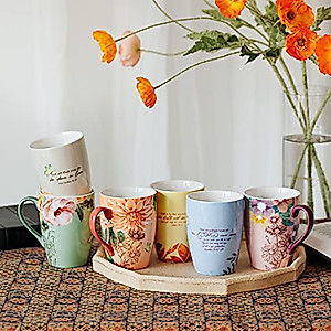 BTaT- Christian Coffee Cups, Set of 6, 12oz, Bible Verse Mugs, Christian Mugs, Bible Mug Set for Women, Christian Gifts, Inspirational Mugs for Women, Scripture Coffee Cups, Cups with Biblical Message