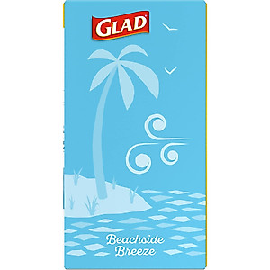 GLAD Small Drawstring Trash Bags, 4 Gallon Green Trash Bags for Small Kitchen or Office Trash Can, Beachside Breeze with Febreze Freshness to Eliminate Odors, 80 Count - Packaging May Vary