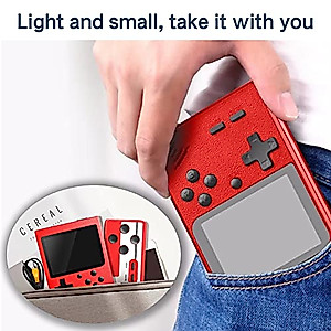 Handheld Game Console , 400 Handheld Classic Games, 3 inch LCD Screen and Additional Controller, Portable Retro Game Console, Retro Handheld Game Console Supports for Connecting TV & Two Players (Red)