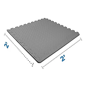 BalanceFrom Puzzle Exercise Mat with EVA Foam Interlocking Tiles for MMA, Exercise, Gymnastics and Home Gym Protective Flooring, 3/4" Thick, 24 Square Feet, Gray