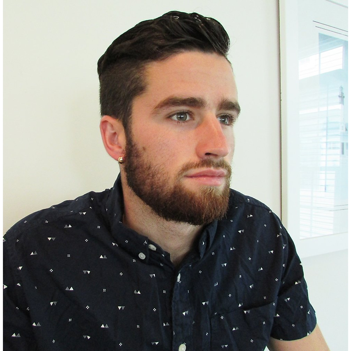 Tiny 14K Gold Wide Hinged Huggie Hoop Earrings .40 in (10mm) (6mm Wide) (Yellow Gold)