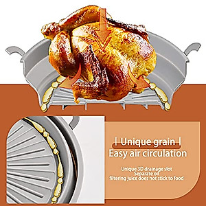 Karjraxrn 8.5 in Air Fryer Silicone Liners Folding Air Fryer Silicone pot, More Space Saving Food Safety Reusable Air Fryer Silicone Basket