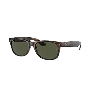 Ray-Ban RB2132 NEW WAYFARER Sunglasses for Men for Women + BUNDLE with Designer iWear Eyewear Kit (Tortoise/Polar Green Polarized)