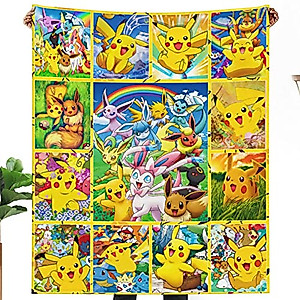 Anime Soft Throw Blanket Cartoon Air-Conditioning Blankets Cute All Season Fleece Blankets Breathable Lightweight Throws Blanket for Couchs Sofas Beds 40X50 in -1