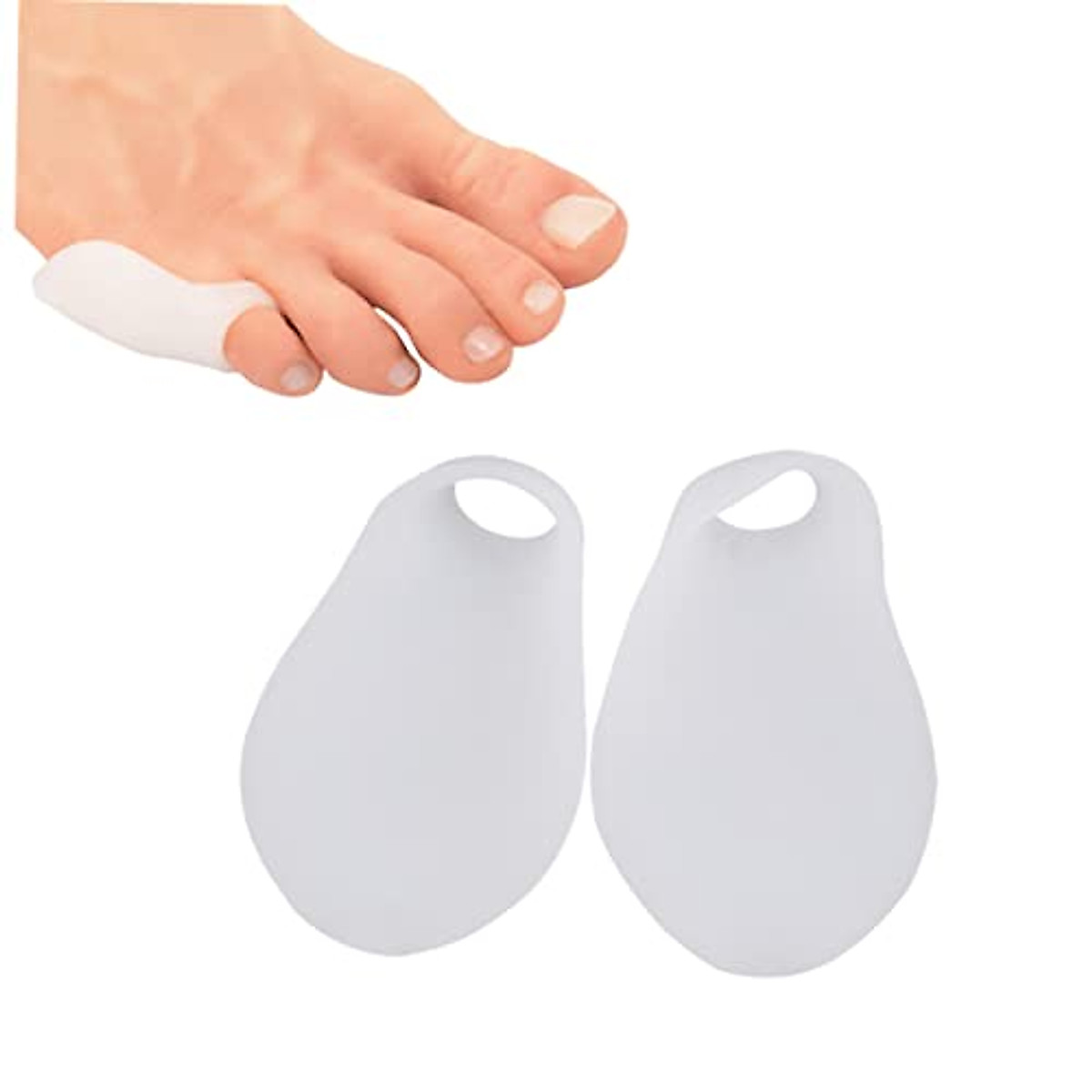 2pcs Silicone Gel Crib Protector Foot Protectors for Feet Nursing Clip Board Foot Pad Toe Sleeve Little Toe Cover Jacket Finger Cot Hammer Care Miss Toe