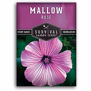 Survival Garden Seeds - Rose Mallow Seed for Planting - Packet with Instructions to Plant and Grow Bright Pink Native Wildflower in Your Home Vegetable Garden - Non-GMO Heirloom Variety