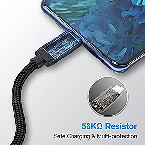 JOTO Type C Cable Extra Long 10ft, USB-C 3.1 Type-C to USB 3.0 Type A Charging Data Cable Heavy Duty Nylon Braided for iPad Pro 12.9/11 Galaxy Ultra S20+ S10 S9 Note 10 9 Tab S4 Nintendo Switch -Black