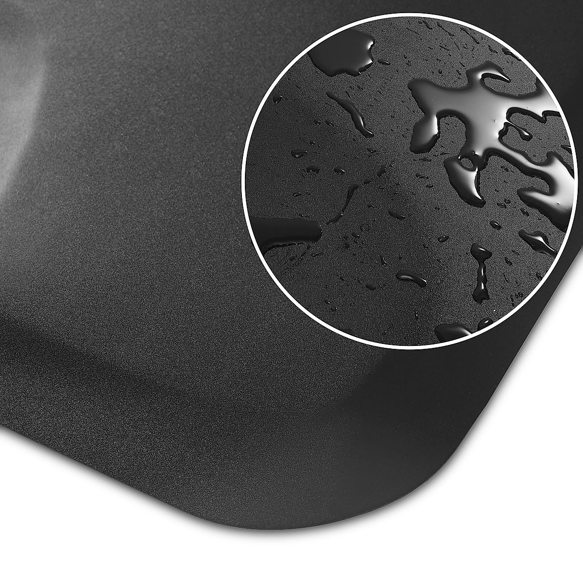 Saloniture 3 ft. x 5 ft. Salon & Barber Shop Chair Anti-Fatigue Floor Mat - Black Rectangle - 7/8 in. Thick