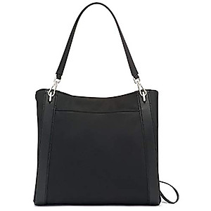 Calvin Klein Reyna Novelty Large Triple Compartment Shoulder Bag, Black/Silver