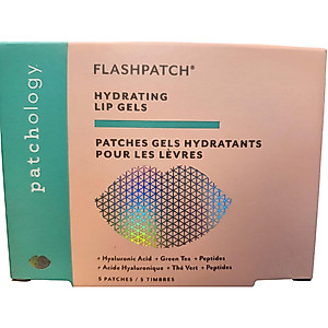 Patchology FlashPatch Hydrating Lip Mask Gels with Hyaluronic Acid, Green Tea and Peptides for Ultra Hydration & Repair - Best Dry Lip Treatment & Moisturizer for Dry Lips - Day & Night Use (5 Count)