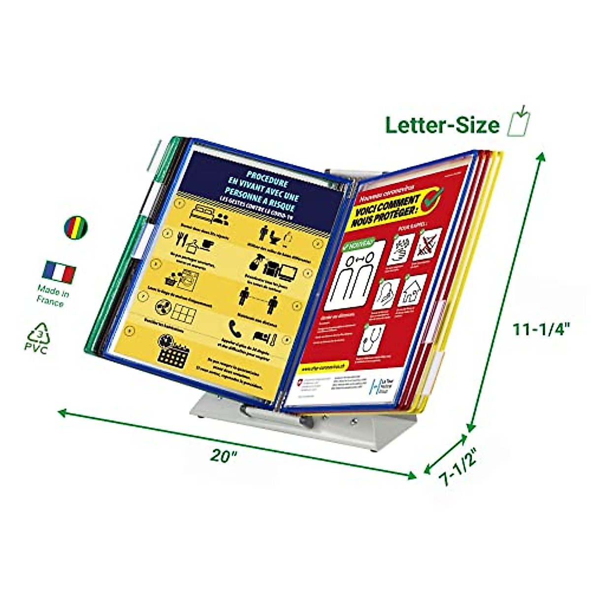 Tarifold Desktop Reference System With 10 Display Pockets, Assorted Colors, 20 Sheet Capacity (D291)