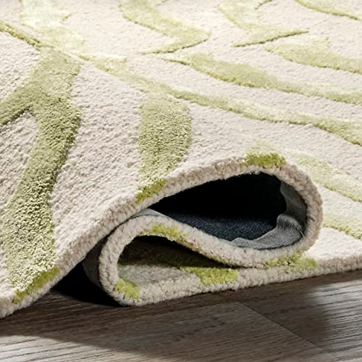 nuLOOM Zebra Hand Tufted Plush Wool Area Rug, 8' x 10', Green