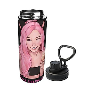 Eevikion Belle Artist Delphine Stainless Steel Insulated Tumbler Sports Water Bottle Hot and Cold Travel Cup 18oz