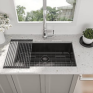 30 Inch Black Undermount Kitchen Sink - Beslend 30"x18"x10" Gunmetal Black Stainless Steel Kitchen Sink 16 Gauge 10 Inch Deep Single Bowl Basin