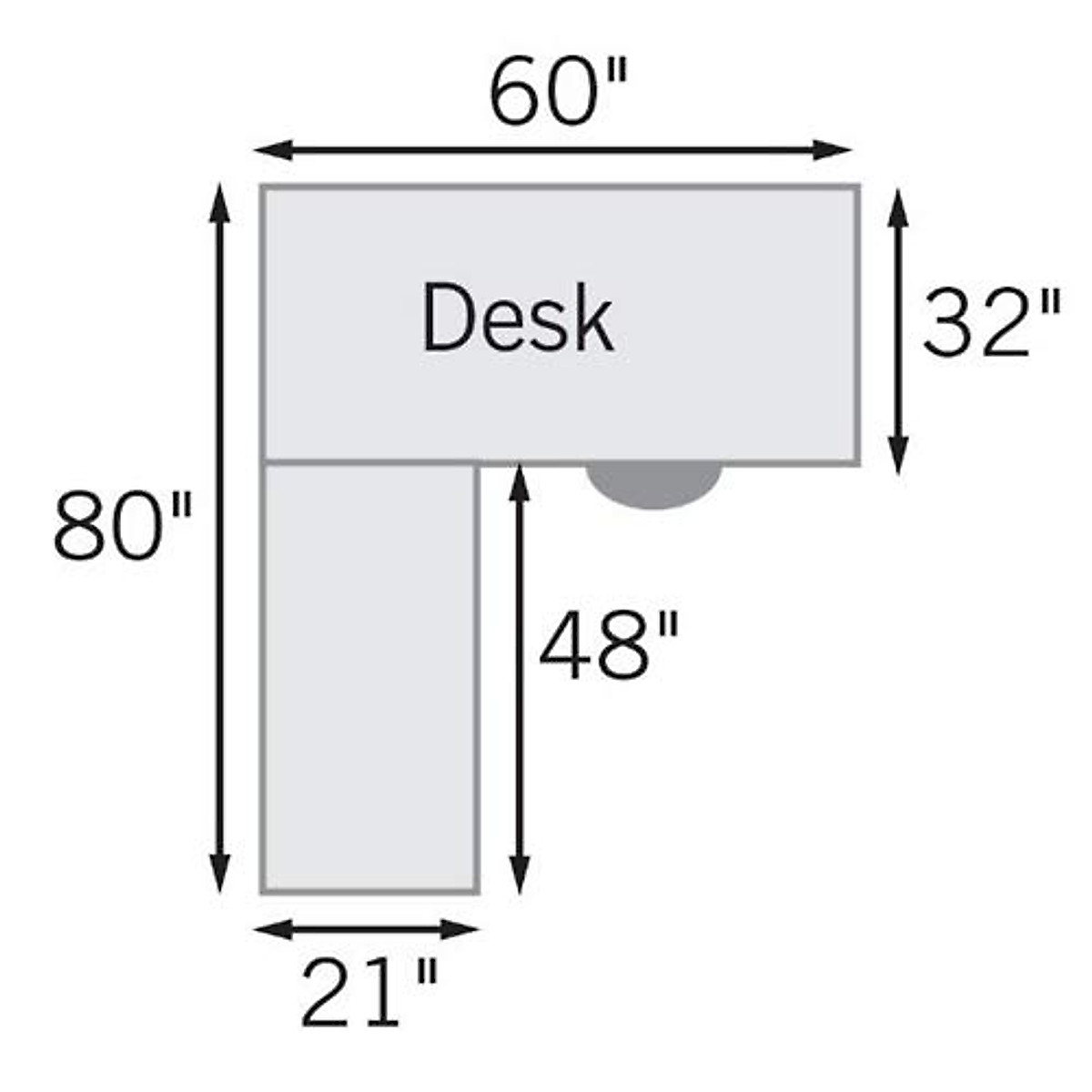 nbf signature series Urban Reversible LShaped Desk Weathered Walnut Laminate Black Legs 60 W x 80 D