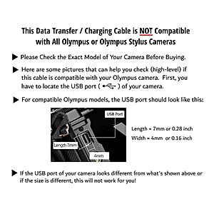 USB Data File Picture Transfer Charger Charging Wire Cord Cable CB-USB5 CB-USB6 CB-USB8 for Olympus Tough TG-830 TG-630 TG-860 TG-870 & Select Stylus (See Product Details & Pictures Before Buying)