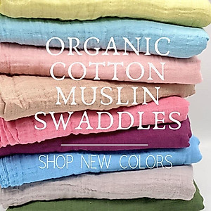 Cute New York Muslin Swaddle Blankets for New Born Boys Girls (Organic White)